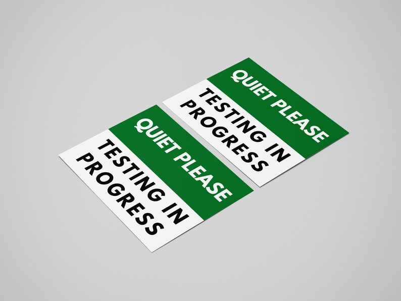 QUIET PLEASE Sign, Lab Sign, Quiet Testing in Progress Printable Sign ...