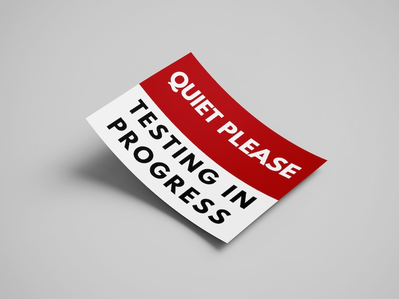 QUIET PLEASE Sign, Lab Sign, Quiet Testing in Progress Printable Sign ...