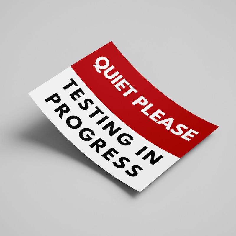 Testing in Progress Sign - Etsy