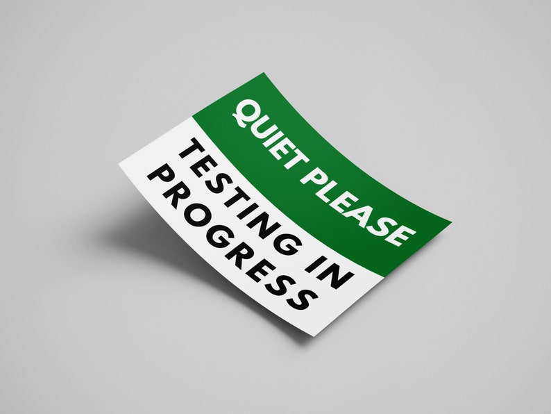 QUIET PLEASE Sign, Lab Sign, Quiet Testing in Progress Printable Sign ...