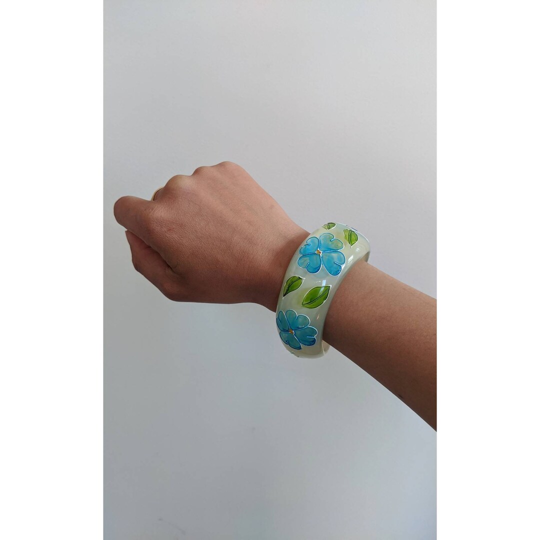 Vintage Hand Painted Bangle - Etsy
