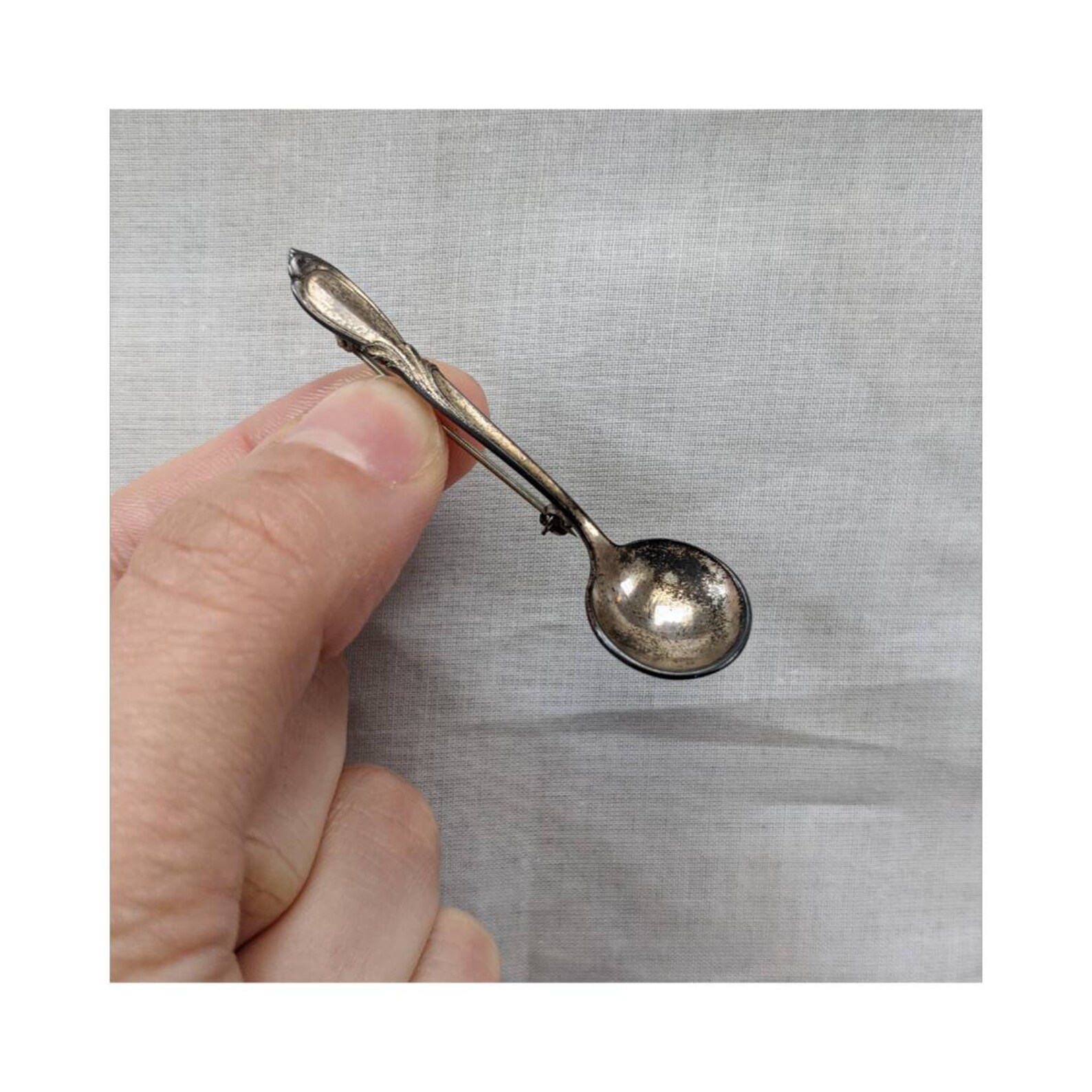 Vintage Sterling Silver Spoon Pinback Pin - Etsy