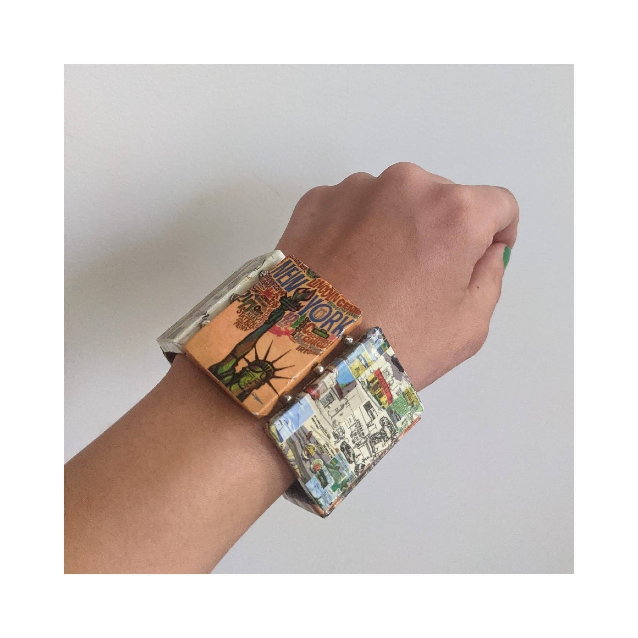 Vintage Paper Mache Statement Bracelet - Etsy
