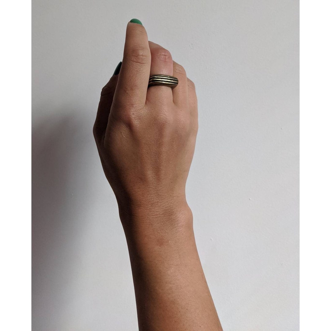 Vintage Square Signed Metal Pointus Pewter Ring - Etsy