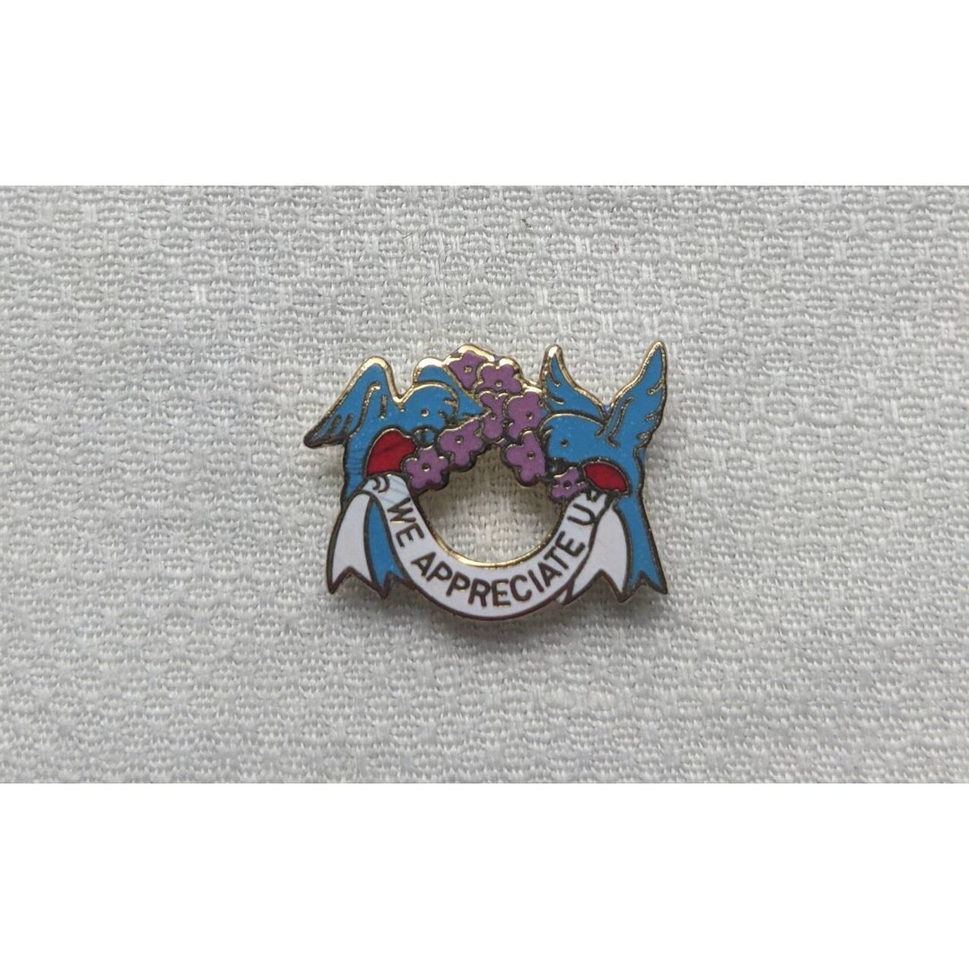 Vintage Enamel Pinback Pin - Etsy