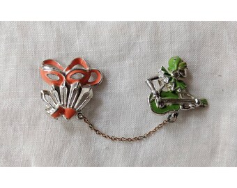 Victorian Collar Pin Chain, Black Gold Art Deco Vintage Collar Pins ...