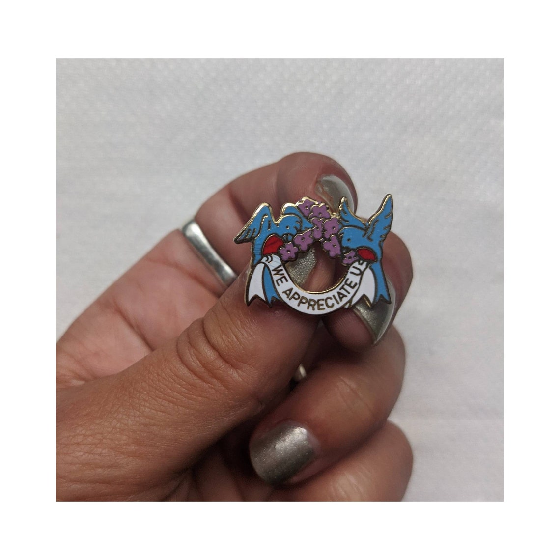 Vintage Enamel Pinback Pin - Etsy