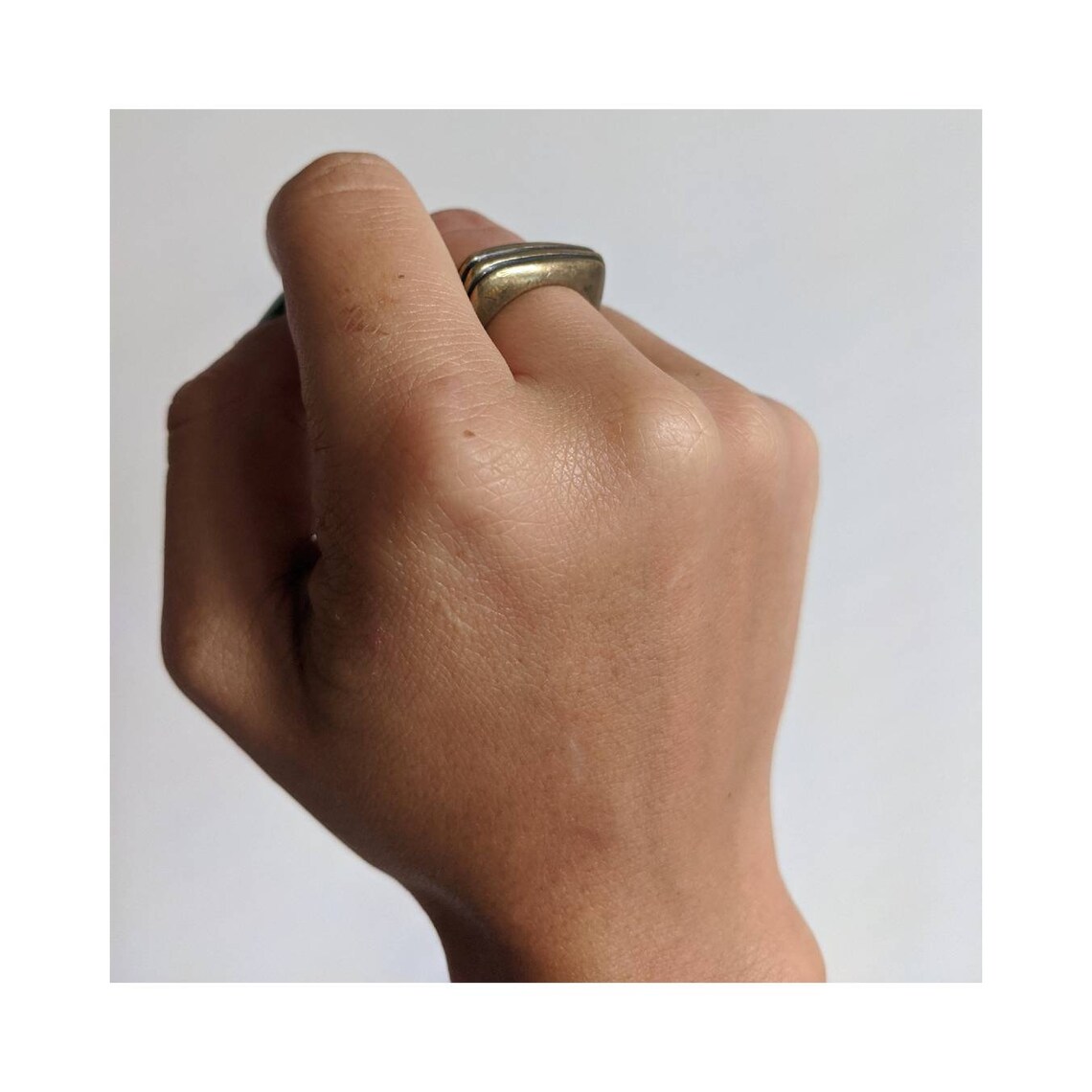 Vintage Square Signed Metal Pointus Pewter Ring - Etsy