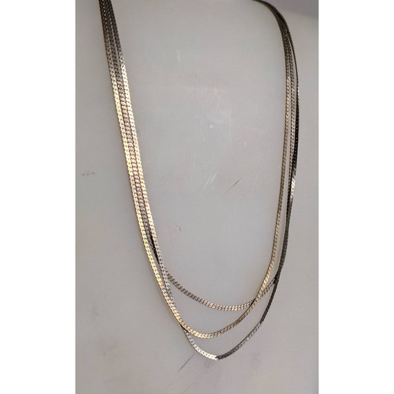 Vintage Three Tier Chain Necklace | Etsy