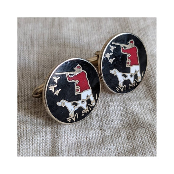 Vintage cufflinks - hunting - Gem