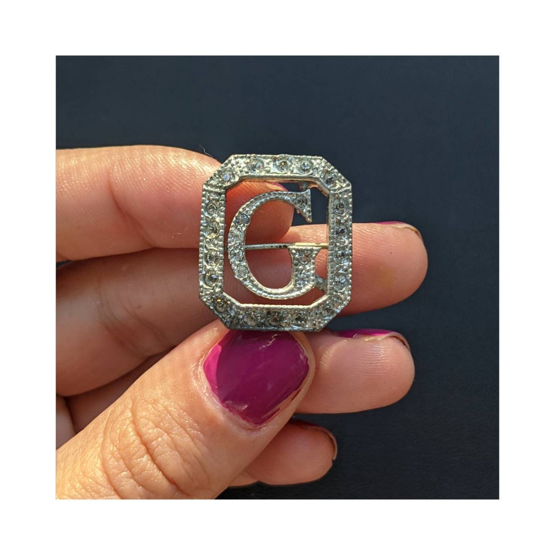Antique Victorian 'G' Monogram Brooch - Etsy