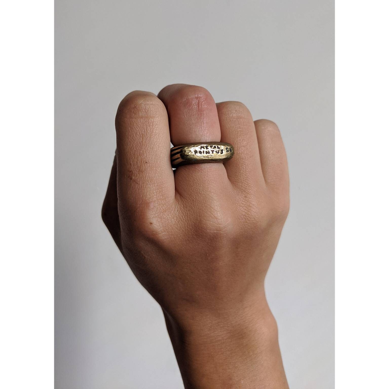 Vintage Square Signed Metal Pointus Pewter Ring - Etsy