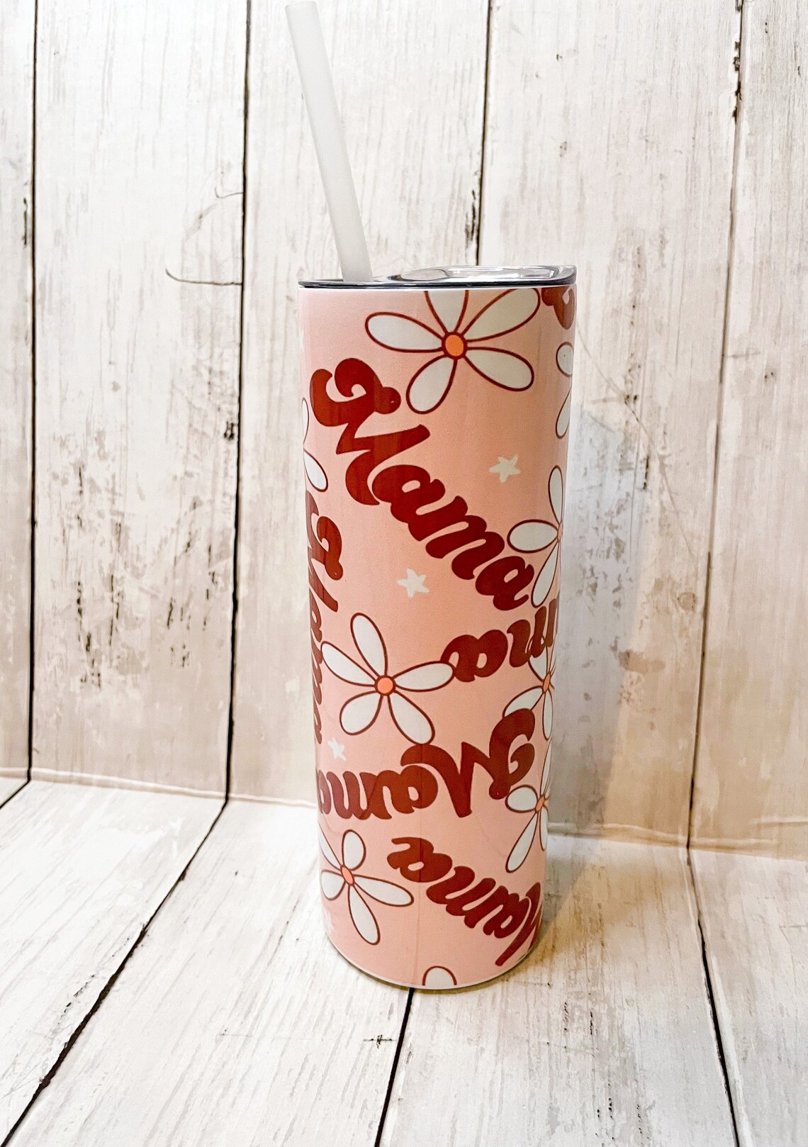 Mama Floral Tumbler Pink Mama Tumbler Mom Tumbler Mommy Etsy