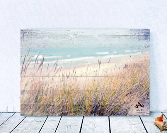 STRANDSICHTEN maritimes Bild auf Holz Leinwand Kunstdruck Meer - Etsy