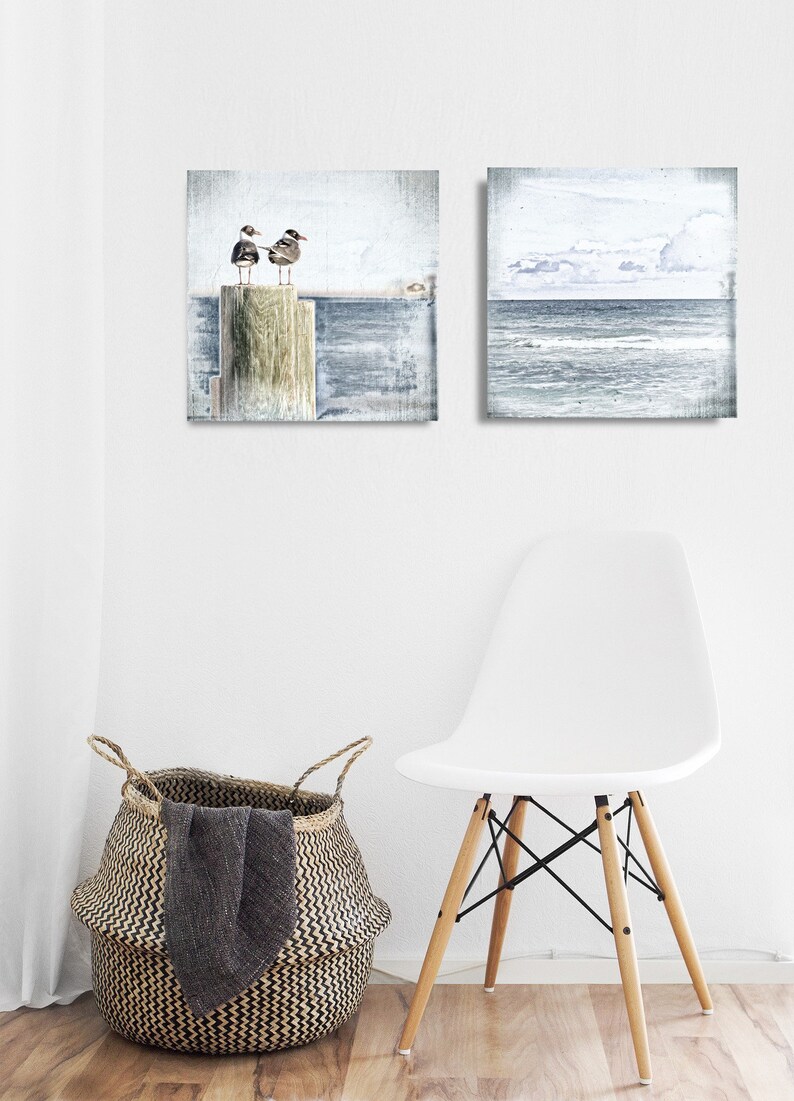 MEERWEH DUO Maritimes Bild auf Holz Leinwand Kunstdruck Meer - Etsy.de