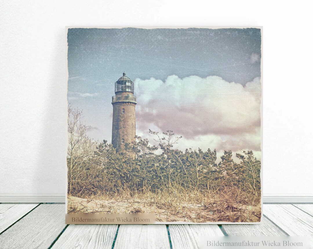 LEUCHTTURM Maritimes Bild auf Holz Leinwand Kunstdruck Bild - Etsy.de