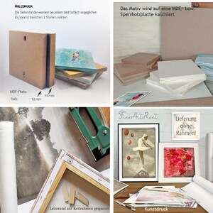 MEERWEH DUO Maritimes Bild auf Holz Leinwand Kunstdruck Meer Ostsee Nordsee Möwen Wanddeko ...