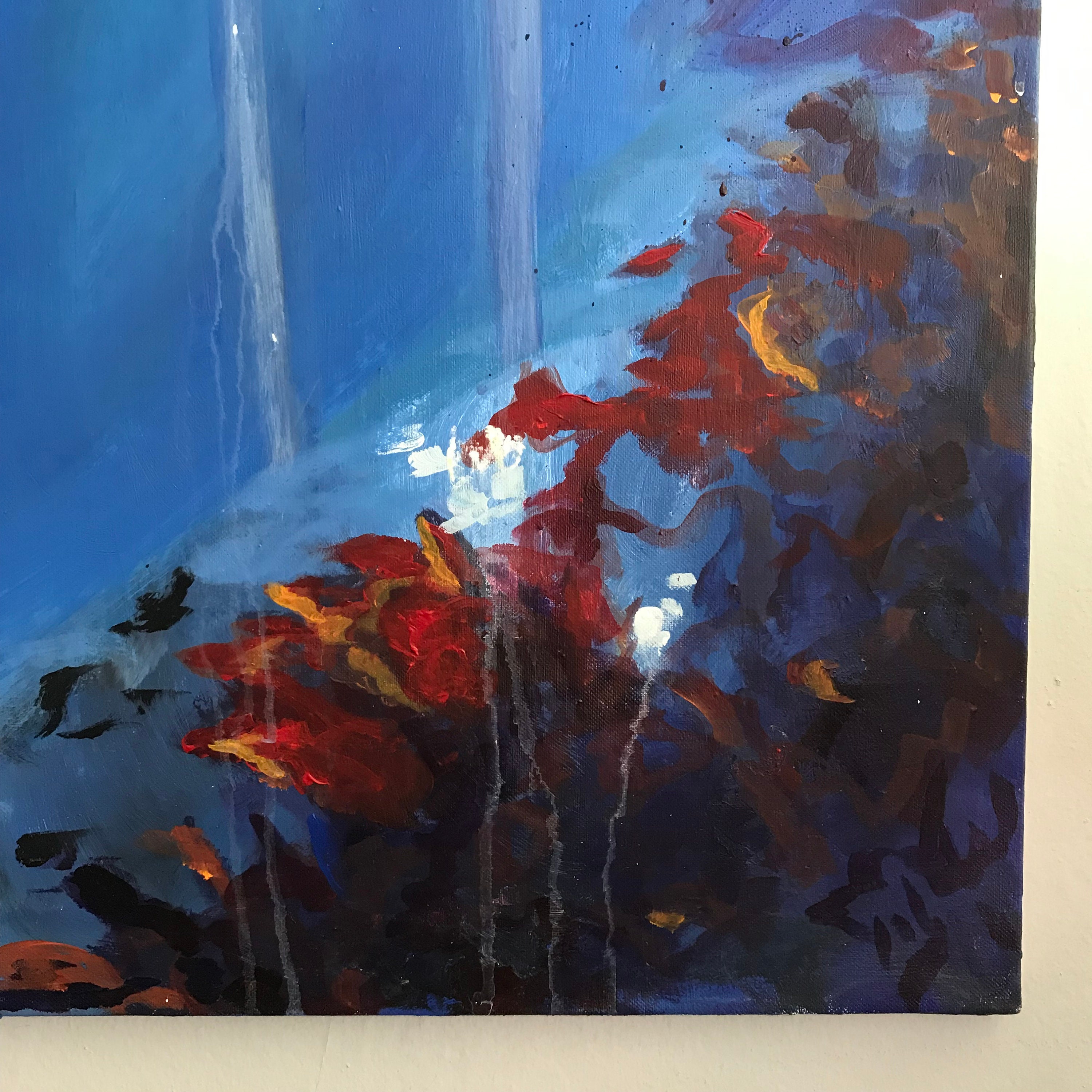 Contemporary Blue Abstract Landscape Painting - Etsy