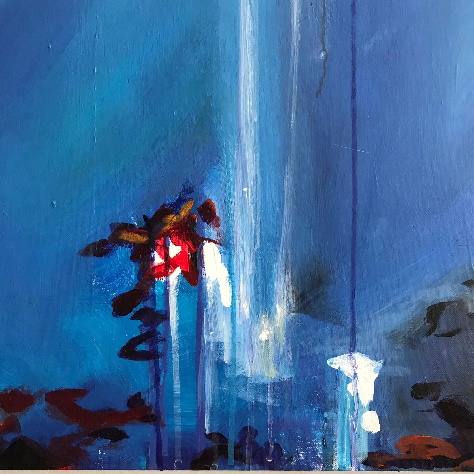 Contemporary Blue Abstract Landscape Painting - Etsy