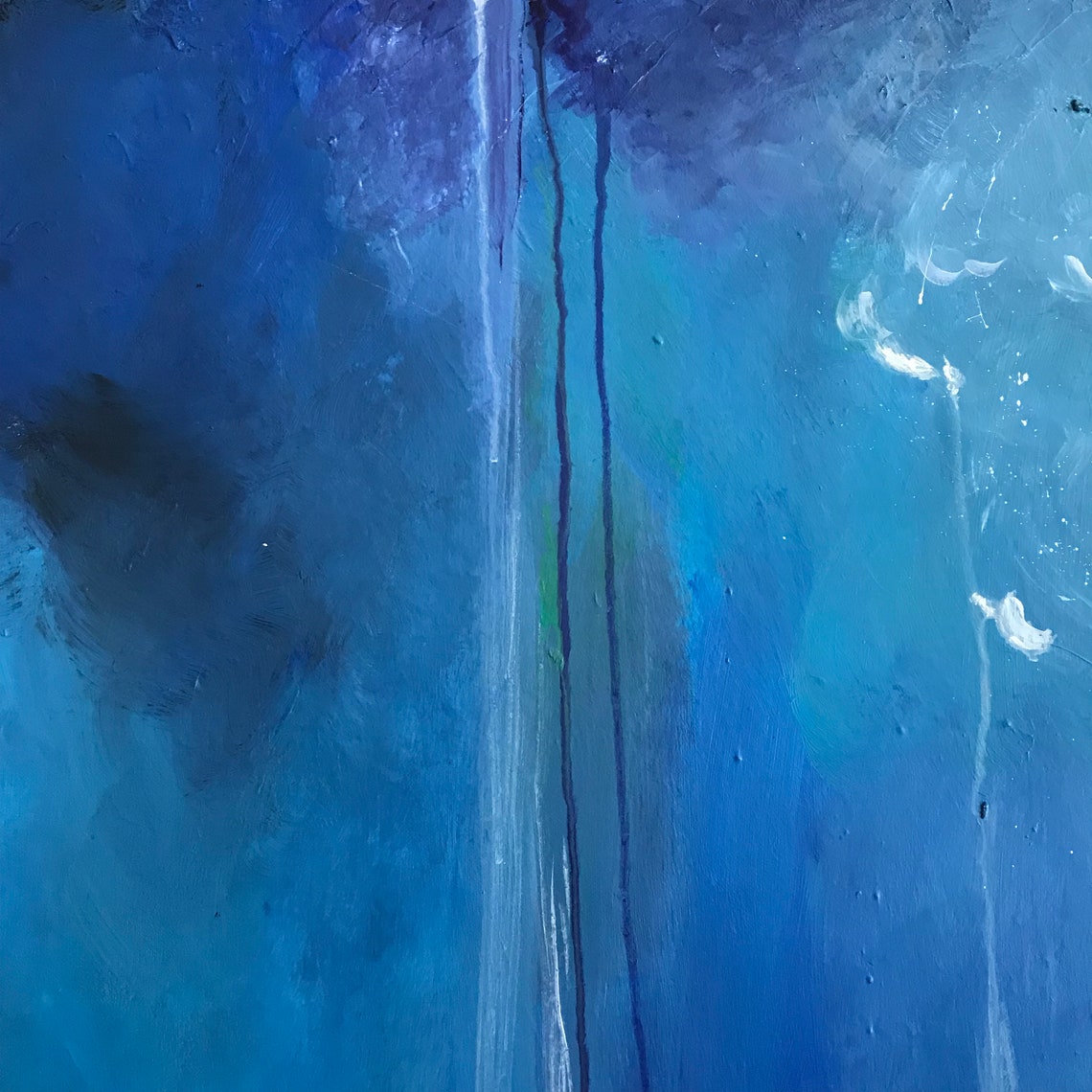 Contemporary Blue Abstract Landscape Painting - Etsy