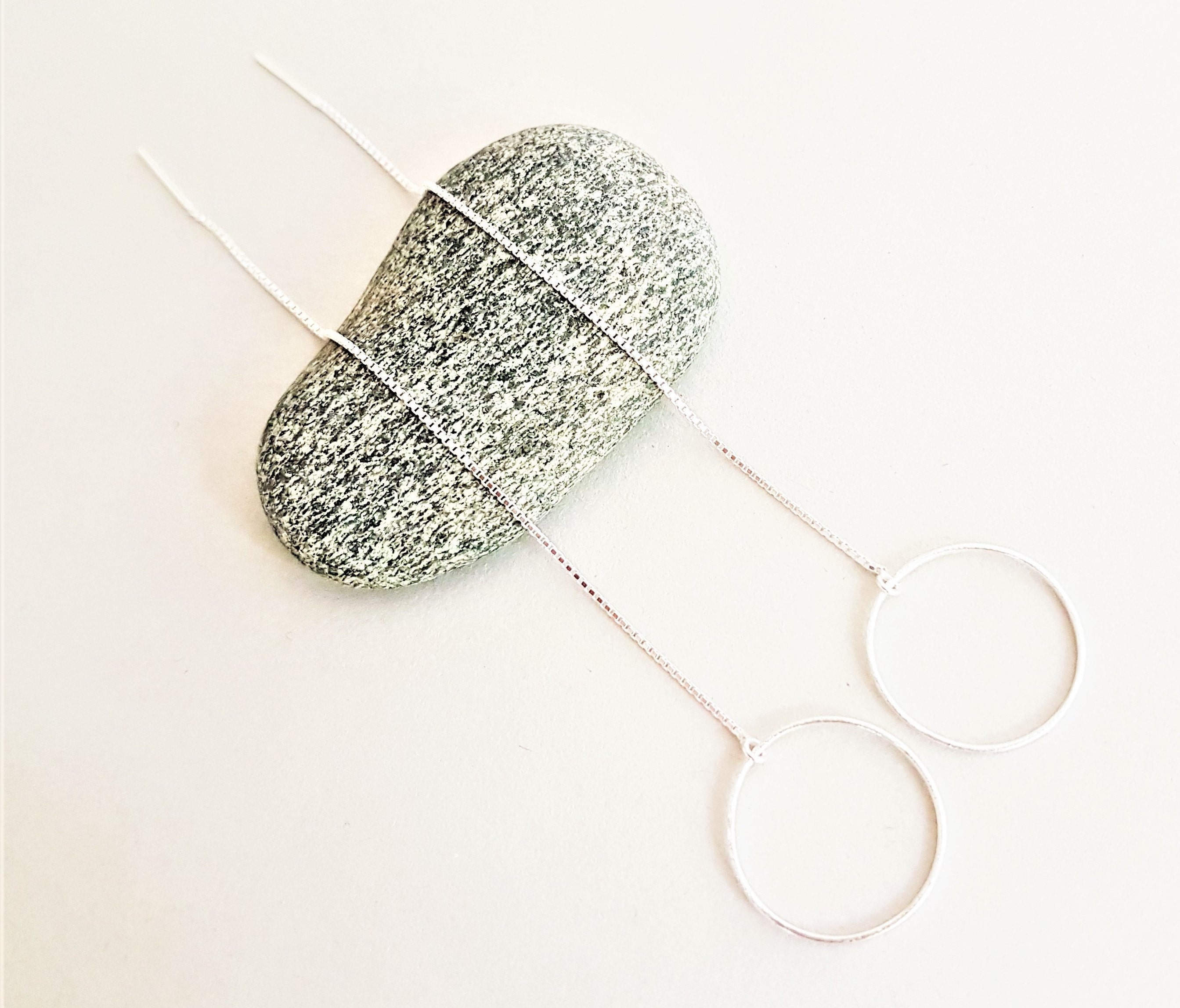Durchzieher Ohrringe 925 Silber Edle Boho Ketten Ohrhänger | Etsy