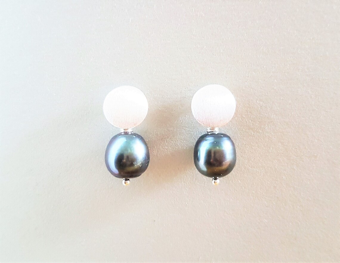 Echte Perlen Ohrstecker 925 Silber Ohrringe mit - Etsy