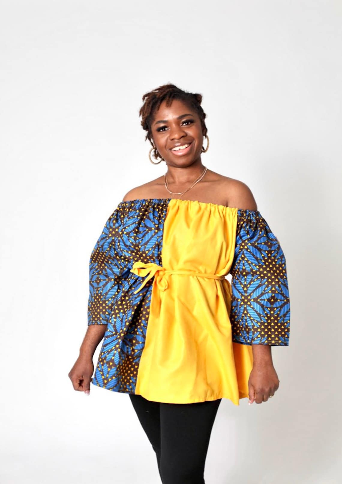 African Yellow Plain and Pattern Top/loose Fit Clothing for - Etsy