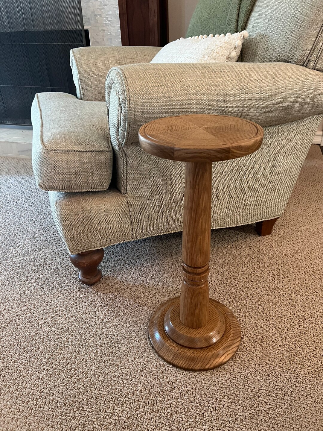 Drink Table, 21 Tall, White Oak. Cocktail Table, Accent Table, Martini ...