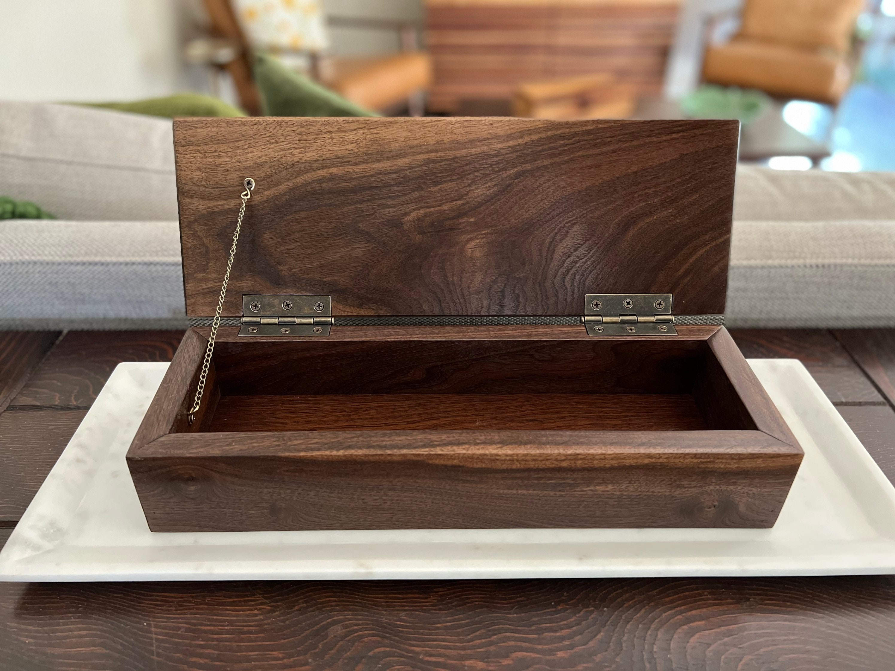 Hand Made Solid Walnut Box. 15 3/4 Long by 5 1/2 - Etsy
