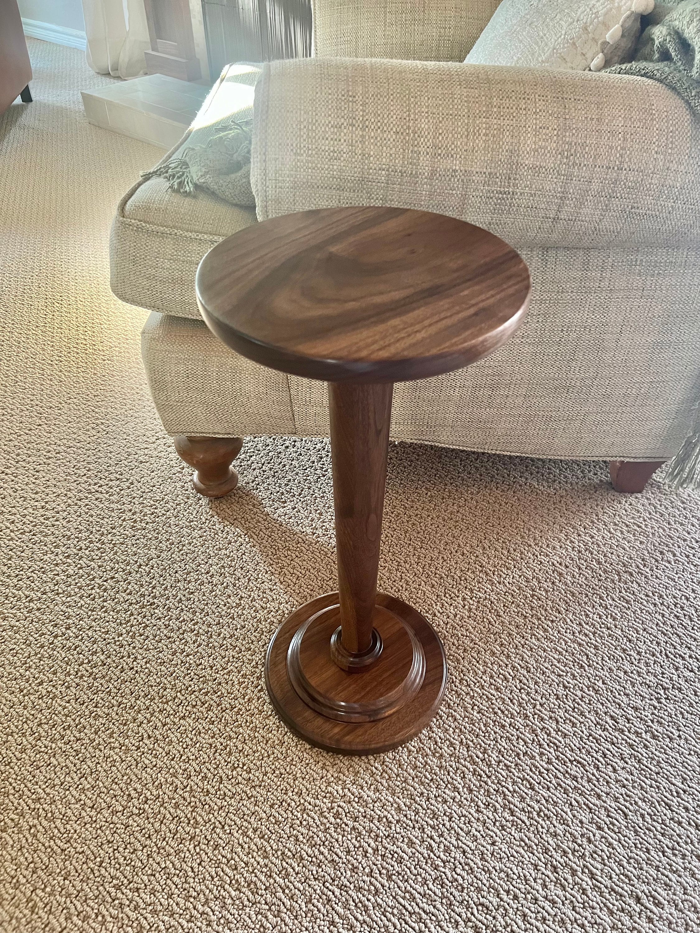 Handmade Solid Walnut Drink Table: Contemporary Martini Table - Etsy