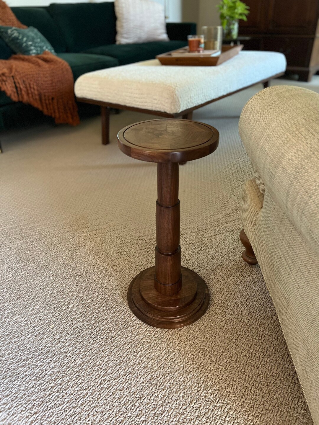 Hand Crafted Solid Walnut Drink Table: Accent Martini Table - Etsy