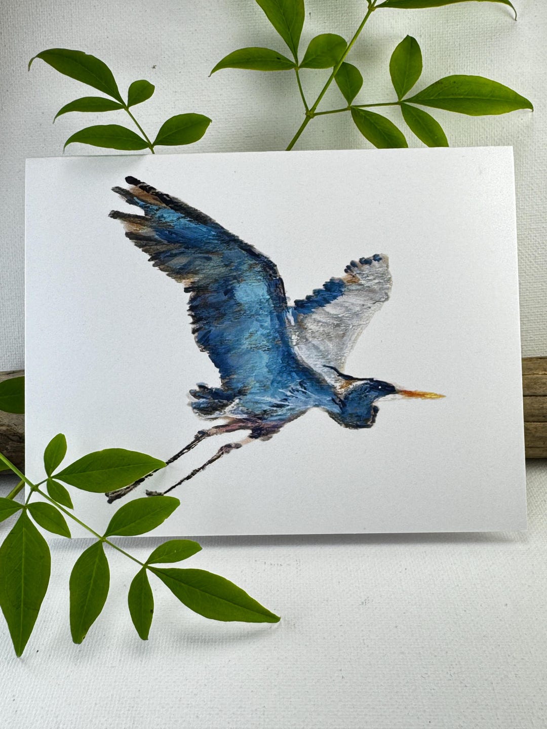 Flying Blue Heron Cards - Etsy