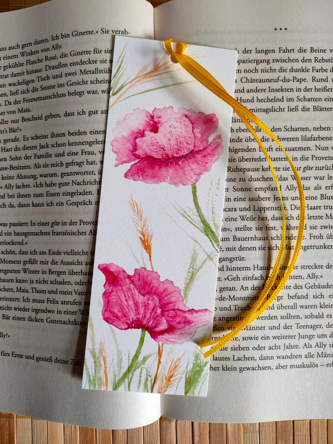 Bookmark Poppies, Watercolor Poppies, Flower Print, Painted Bookmark ...