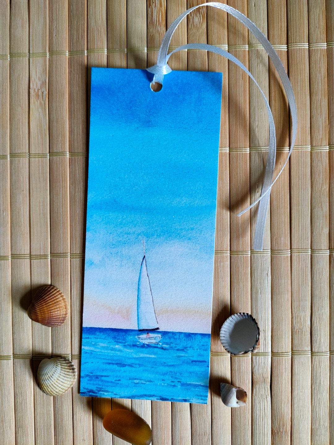 Bookmark, Sailboat, Watercolor, Maritime, Small Gift, Souvenir, Painted ...