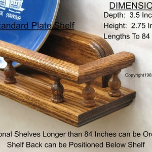 Red Oak Plate Shelf: Handmade Ledge Rail, Collectible Display - Etsy