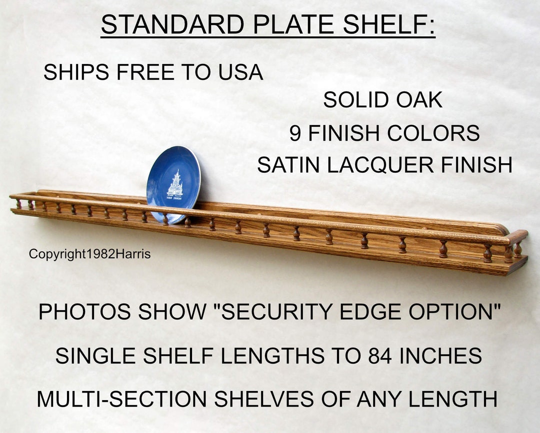 Handcrafted Oak Plate Shelf: Lacquer Finish, Wall Display Ledge - Etsy