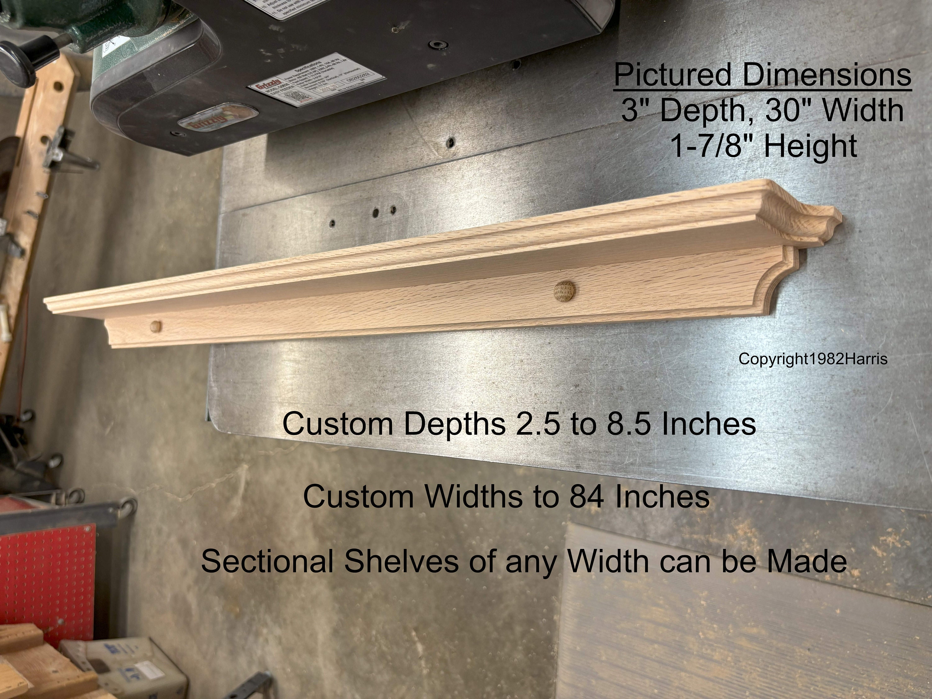 Red Oak Plate Shelf: Handmade Ledge Rail, Collectible Display - Etsy