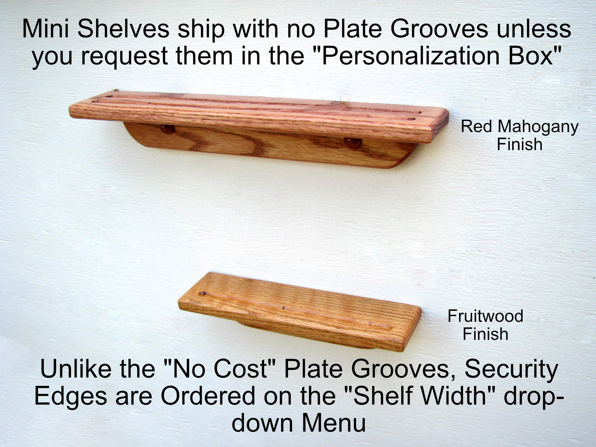 Handcrafted Oak Ledge Shelf: Narrow Display, Plate Rail - Custom ...