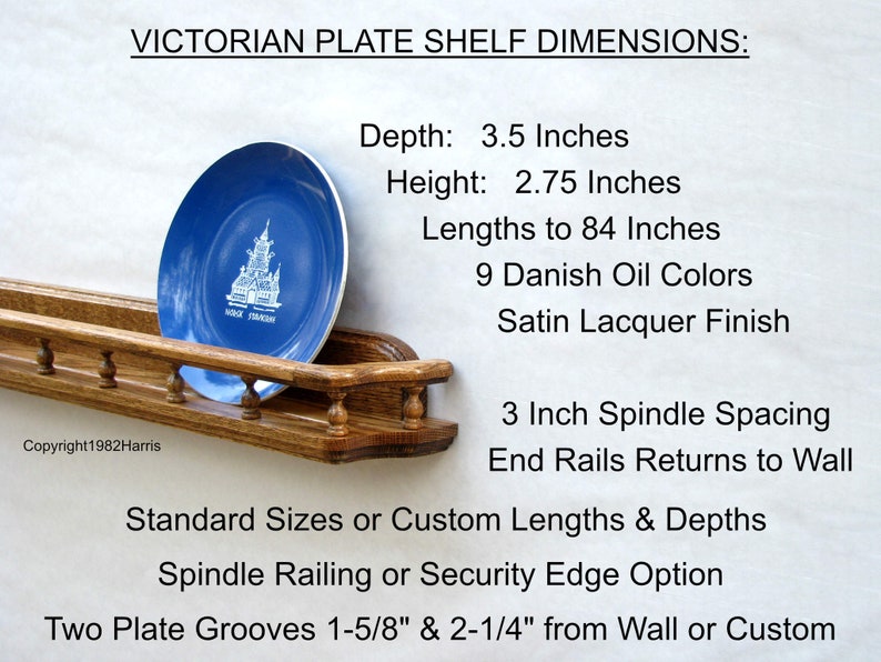 Red Oak Plate Shelf: Handmade Ledge Rail, Collectible Display - Etsy