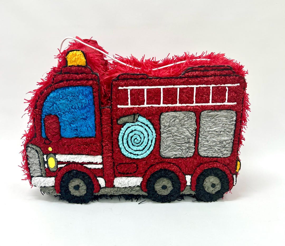 Firefighter Truck Piñata, Piñata De Bombero - Etsy