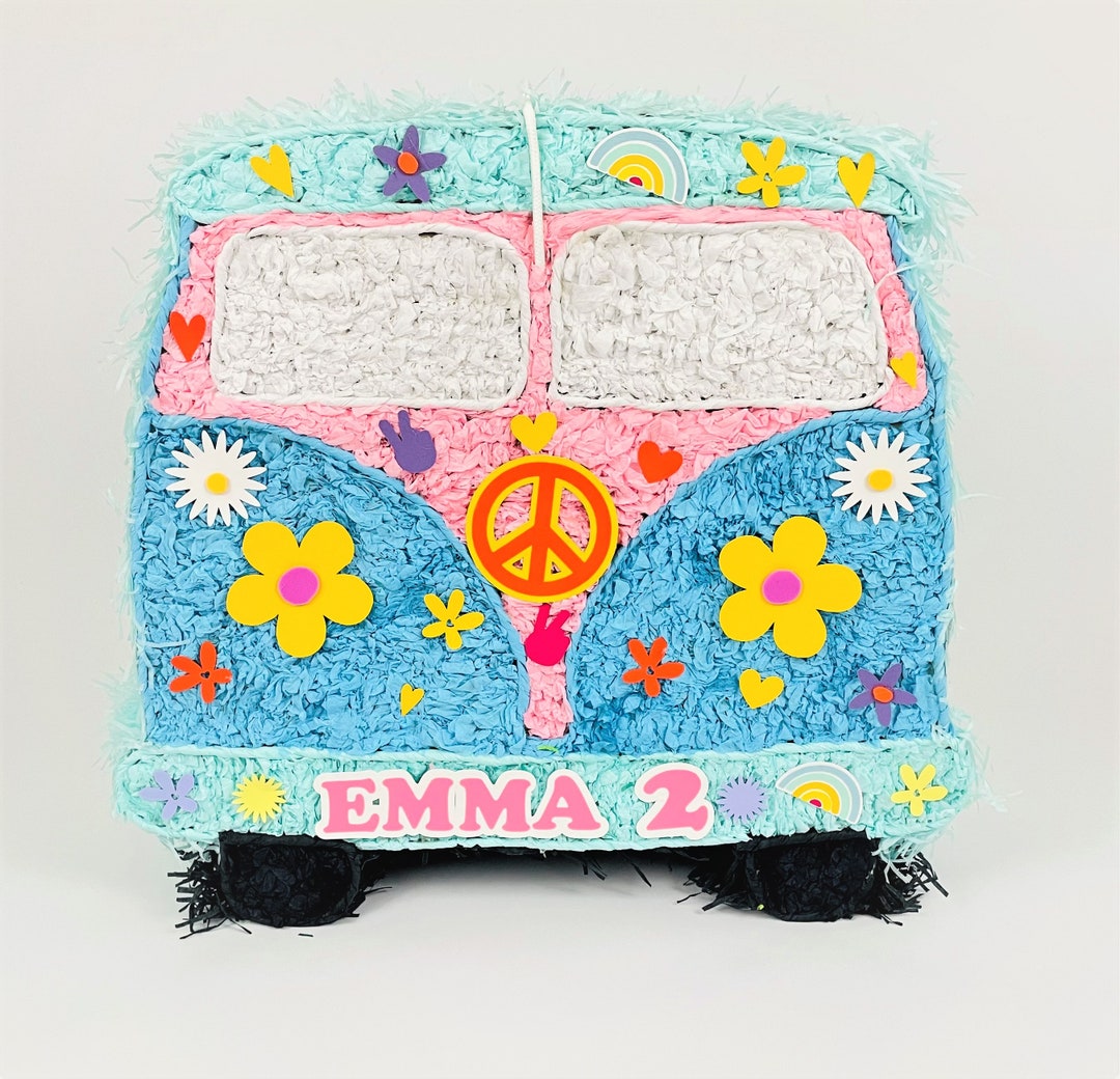 Groovy Bus Piñata/ 70's Themed Piñata /hippie Van Piñata - Etsy
