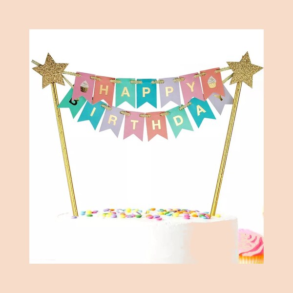Banner Cake Topper - Etsy