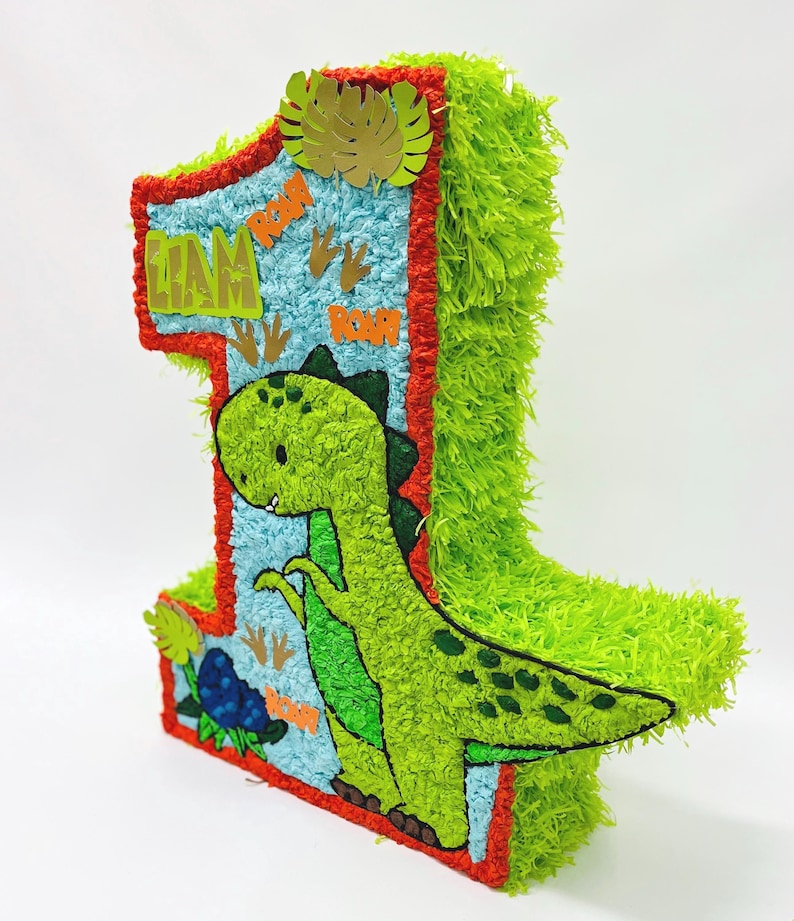 Dinosaur Piñata on Number/first Year Piñata/ T-rex Piñata - Etsy