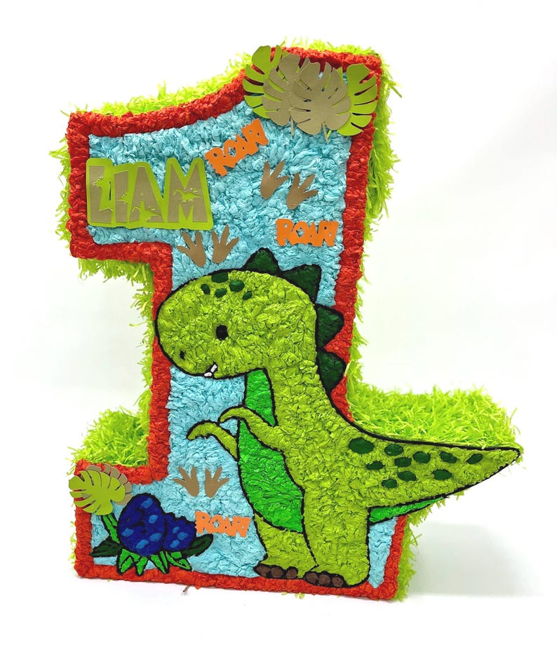 Dinosaur Piñata on Number/first Year Piñata/ T-rex Piñata - Etsy