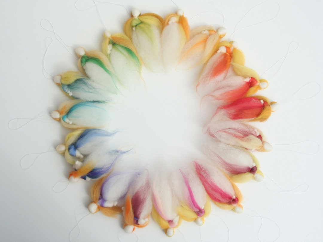 Fairies Made of Felted Wool in Rainbow Colours With Hanger - Etsy