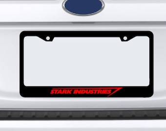 Stark Industries Iron Man Plastic License Plate Frame Holder Vinyl ...