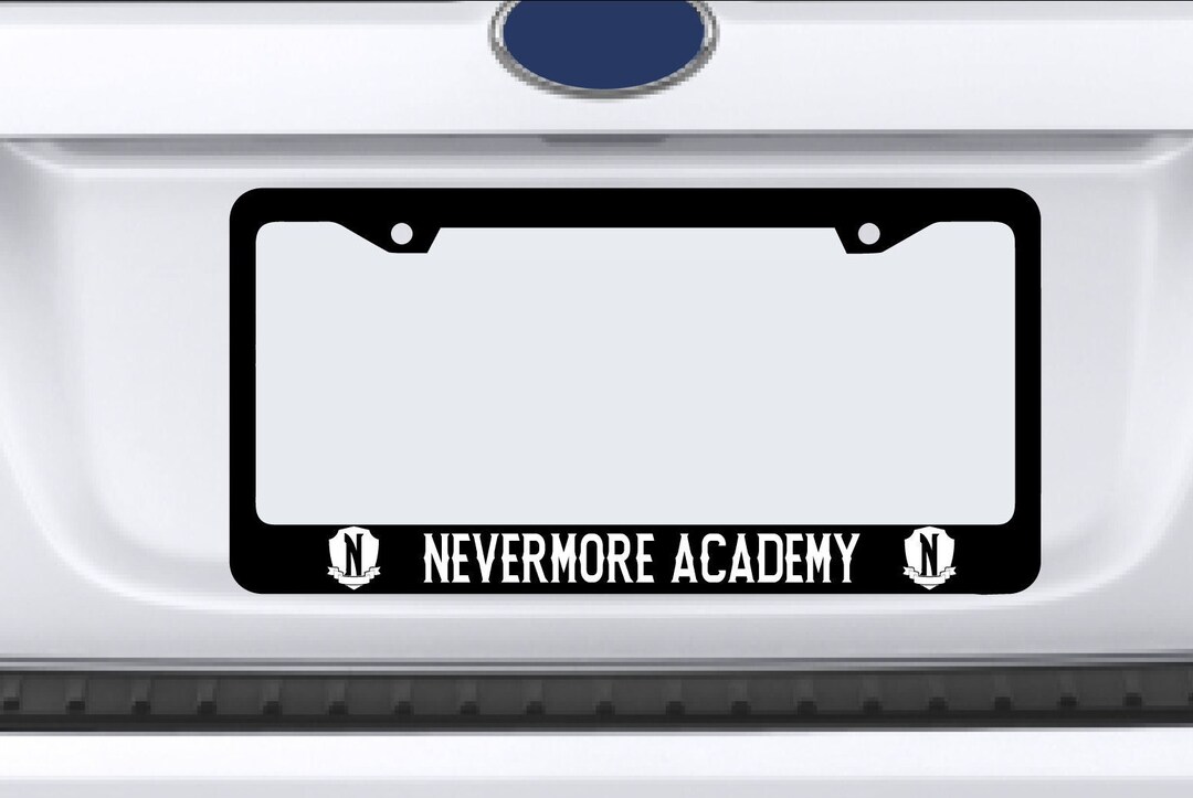 Nevermore Academy Wednesday Addams Family Plastic License Plate Frame ...