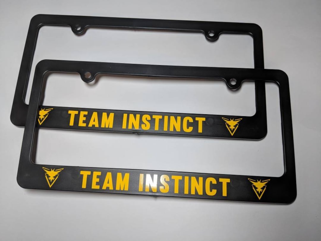 Pokemon Go Team Instinct Plasic License Plate Frame Holder Vinyl Decal ...