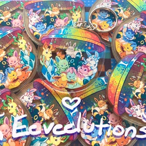 Clear 2.5" Acrylic Pokemon Charms - Eeveelutions/sylveon/vaporeon/flareon/jolteon/glaceon ...