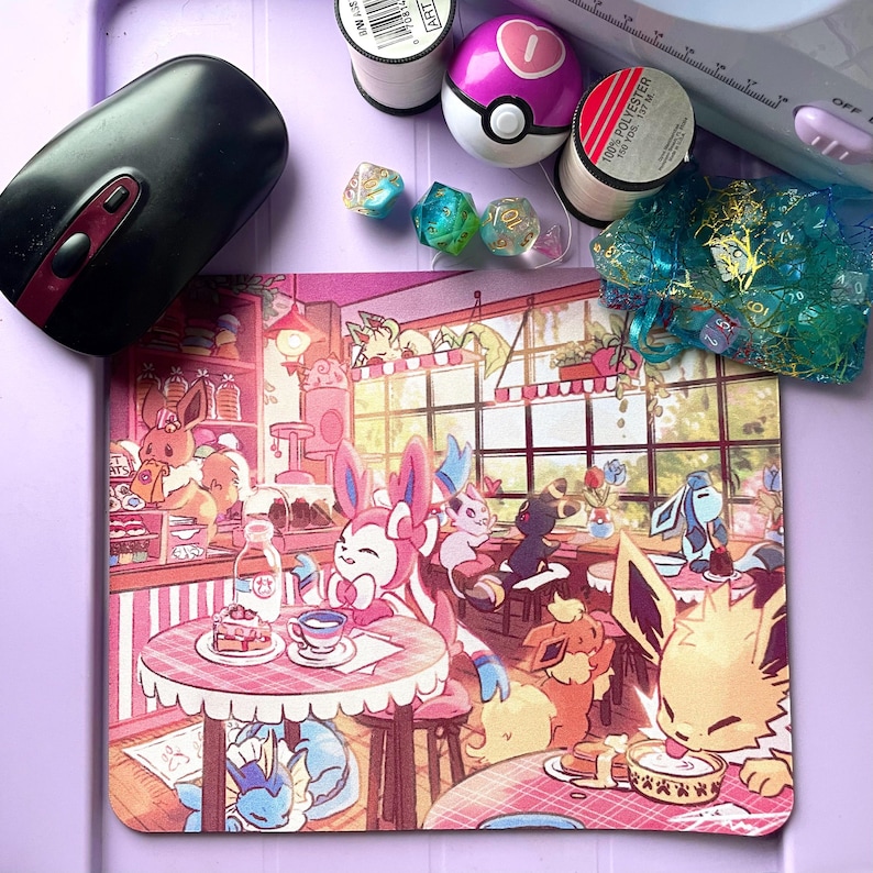 PKM Mousepads - 9"x7.5" Not Too Big, Not Too Small (eevee Cafe ...